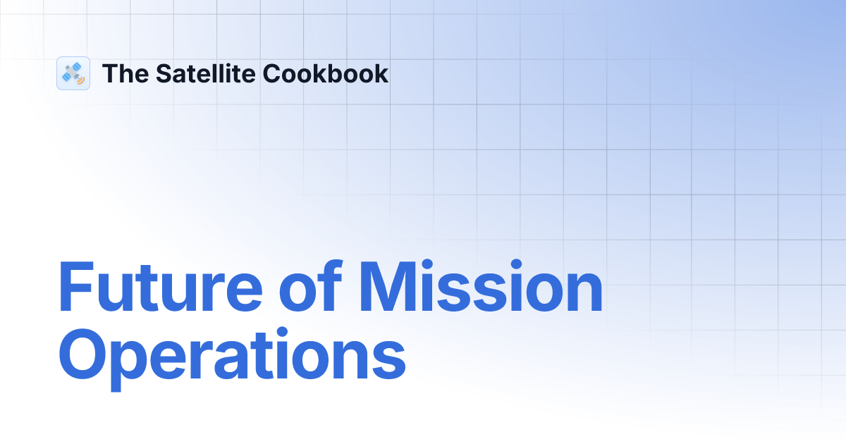 Future of Mission Operations | The Satellite Cookbook